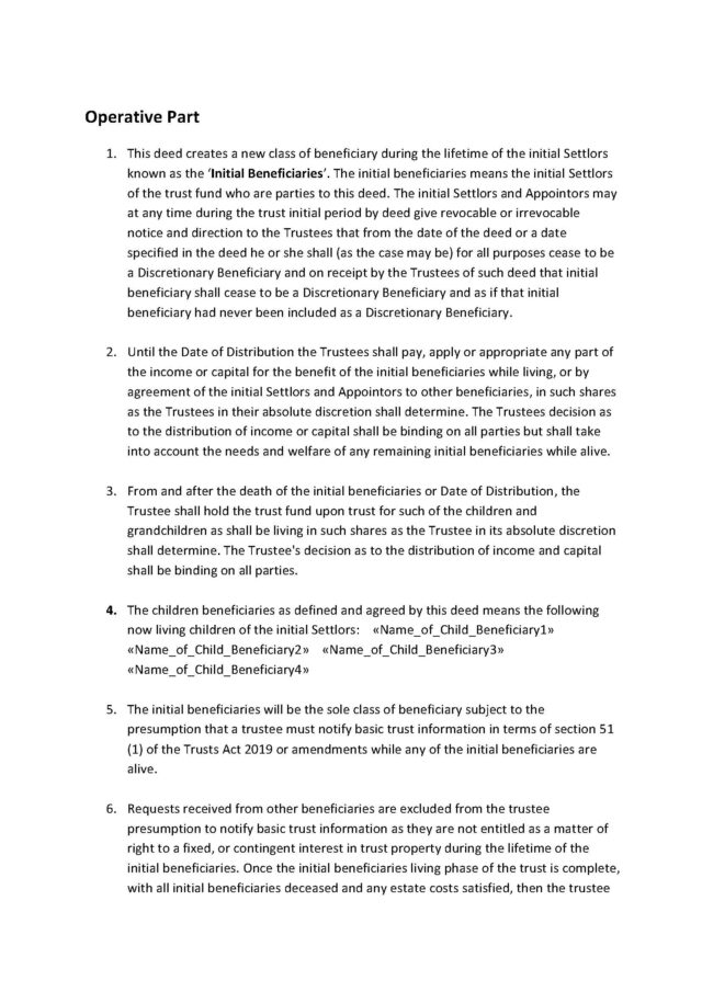 Living Trust Deed of Variation MS Word – Moas Ark Natural Health